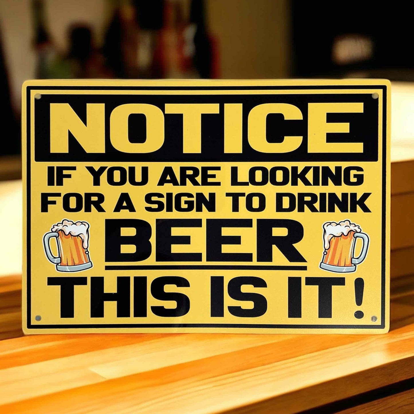 A Sign to Drink Beer - Aluminium Metal Sign – Laser Design Creations